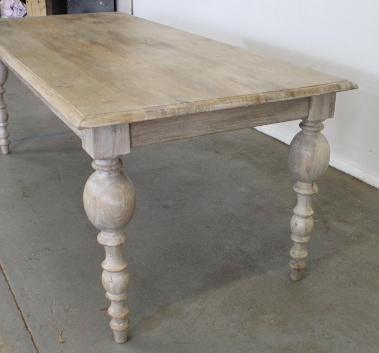 French Country Primitive Rustic Natural Gray Farm Dining Table at 1stDibs
