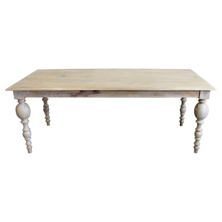 French Country Rustic Natural Gray Farm Dining Table at 1stDibs