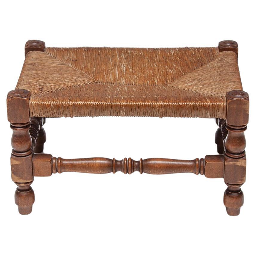 French Country-side Stool With Rattan Seat, 1900. For Sale at 1stDibs