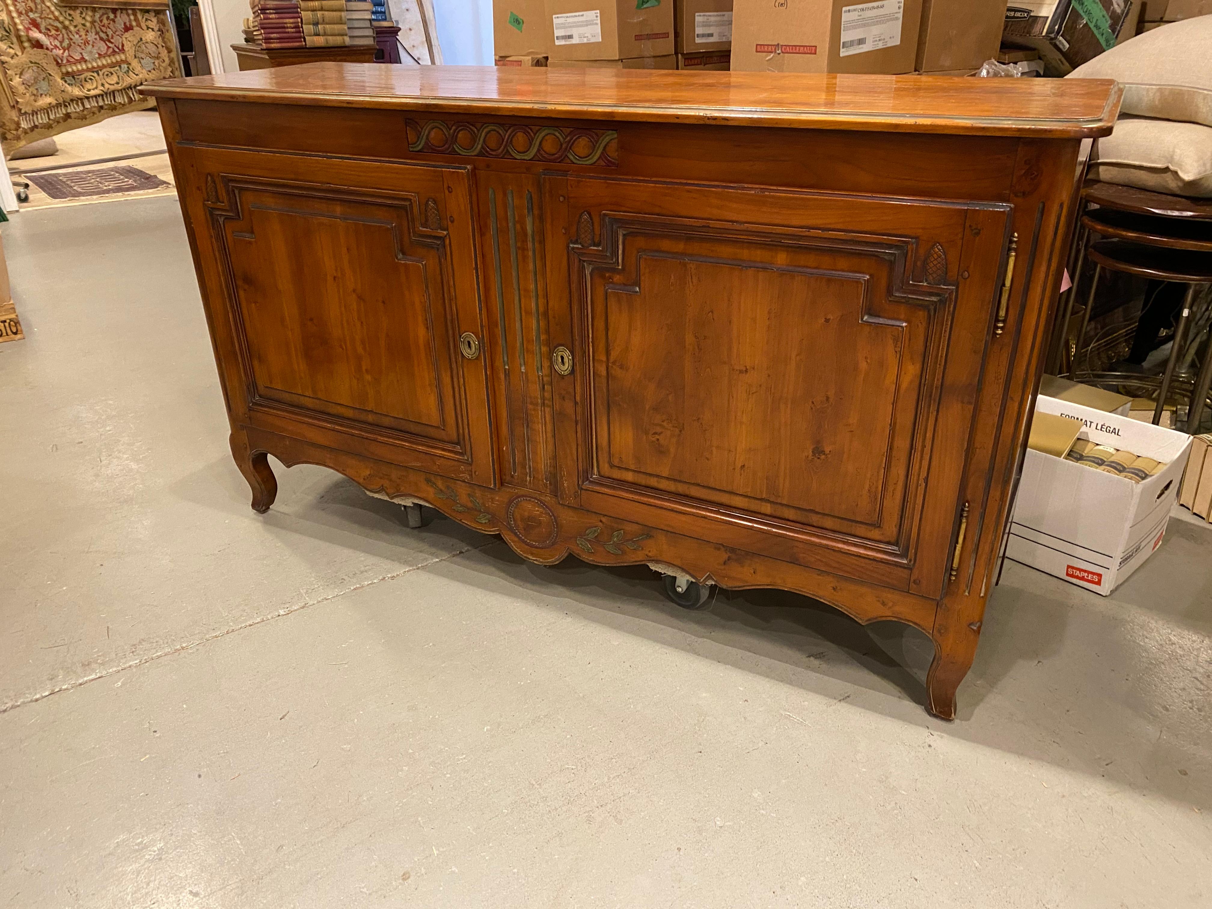 French Country Style Buffet Sideboard, Solid Cherry Sideboard, Carved ...