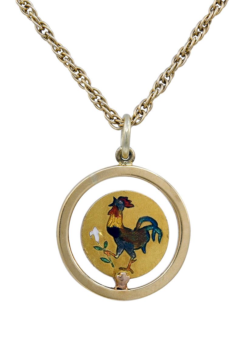 French Courage Bravery and God Enamel Gold Charm For Sale at 1stDibs ...