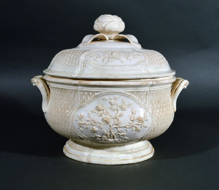 French Creamware or Faience Fine Soup Tureen, Pont-Aux-Choux For Sale ...