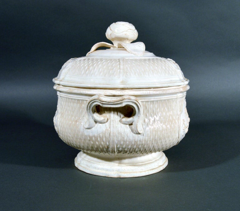 French Creamware or Faience Fine Soup Tureen, Pont-Aux-Choux For Sale ...