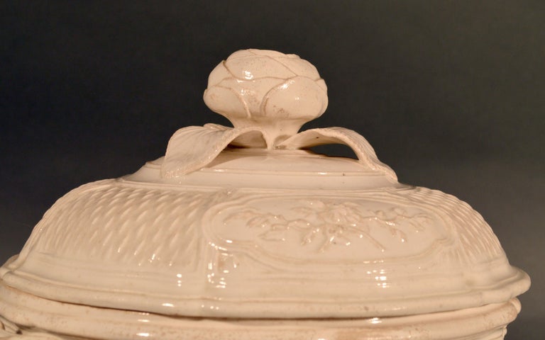 French Creamware or Faience Fine Soup Tureen, Pont-Aux-Choux For Sale ...