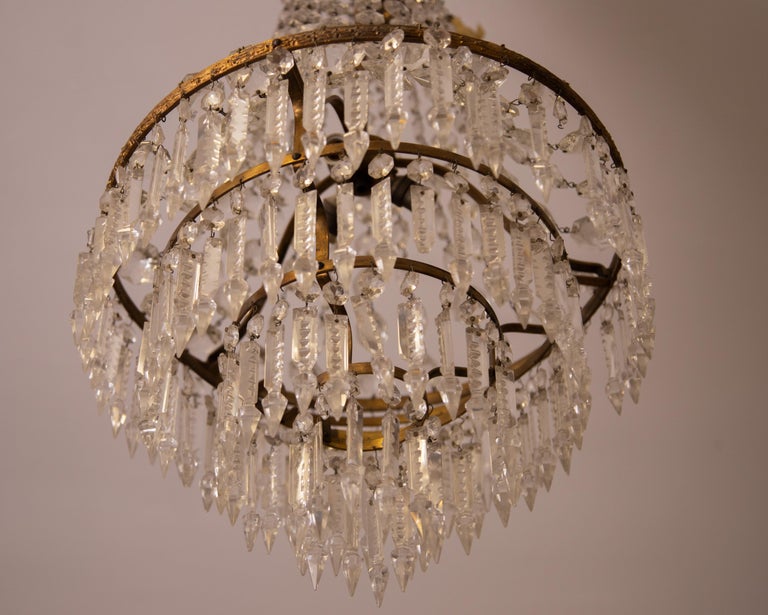 French Crystal and Bronze Chandelier Emperor Style, 1950s For Sale at ...