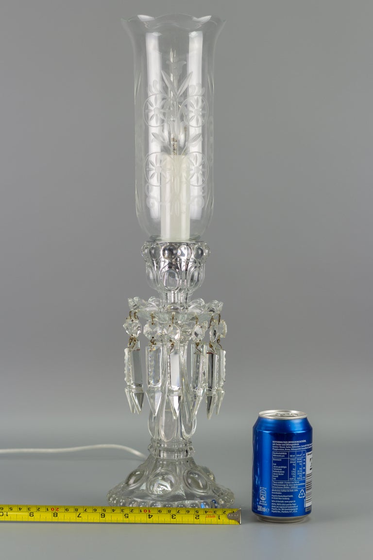 French Crystal and Cut Glass Hurricane Table Lamp at 1stDibs | vintage ...
