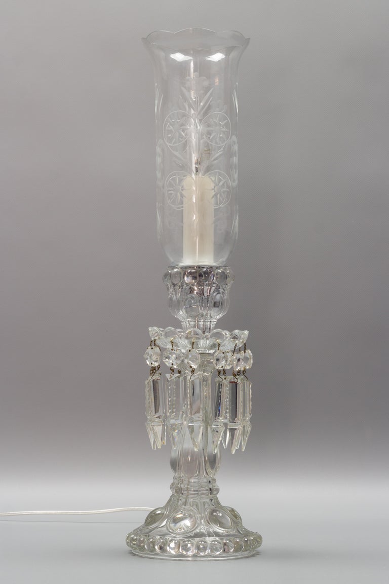 French Crystal and Cut Glass Hurricane Table Lamp at 1stDibs | vintage ...