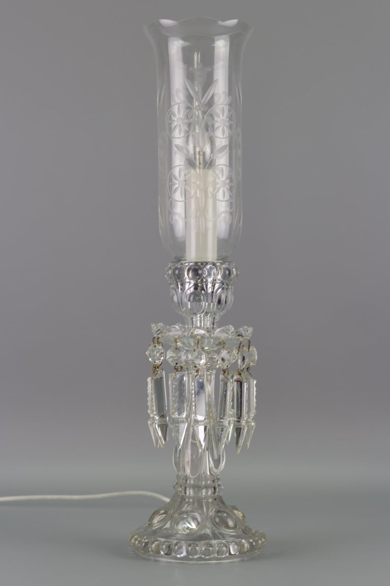 French Crystal and Cut Glass Hurricane Table Lamp at 1stDibs | vintage ...