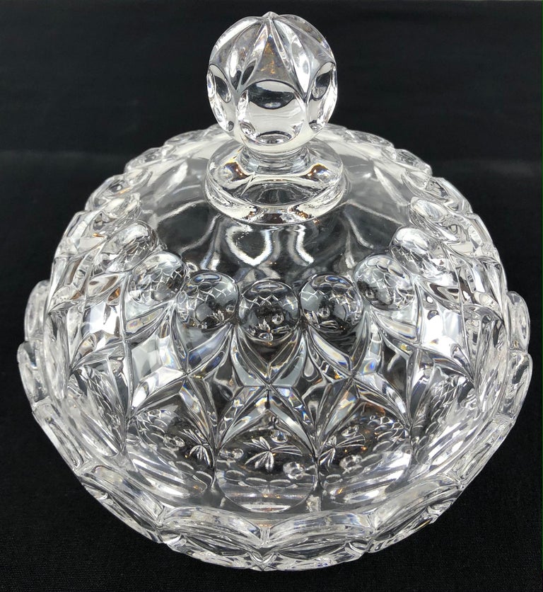 French Crystal Candy Dish, Trinket or Jewelry Box from Reims, Champagne ...