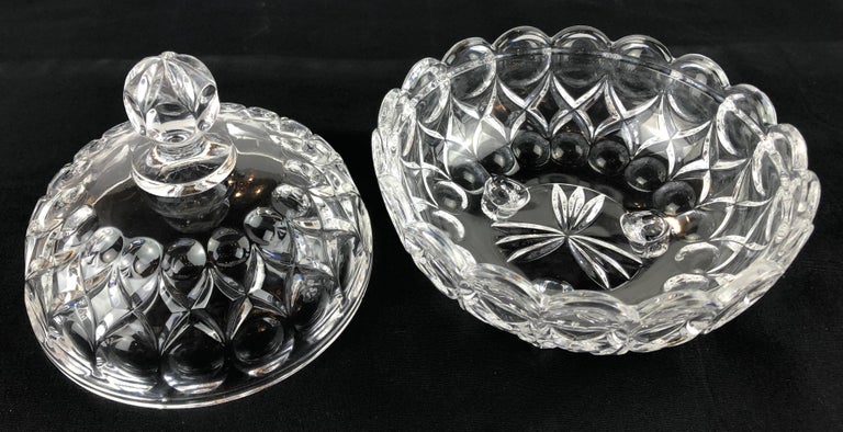 French Crystal Candy Dish, Trinket or Jewelry Box from Reims, Champagne ...