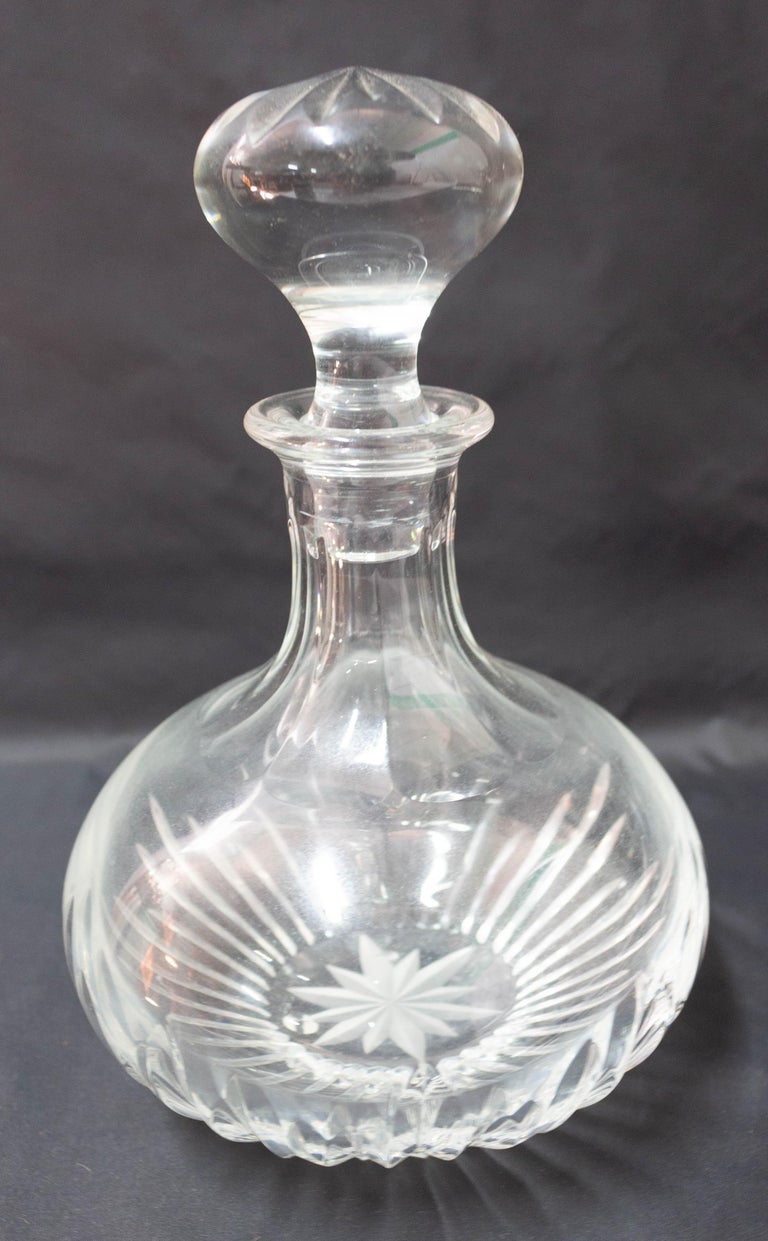 French Crystal Carafe Midcentury For Sale at 1stDibs