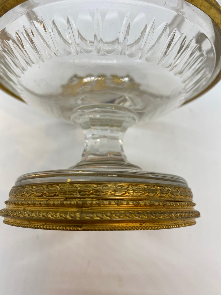 French Crystal Caviar Dish with Gilt Bronze Mounts at 1stDibs