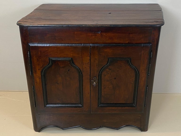Small French Country Style Antique Cabinet With 2 Doors In A Dark Wood ...