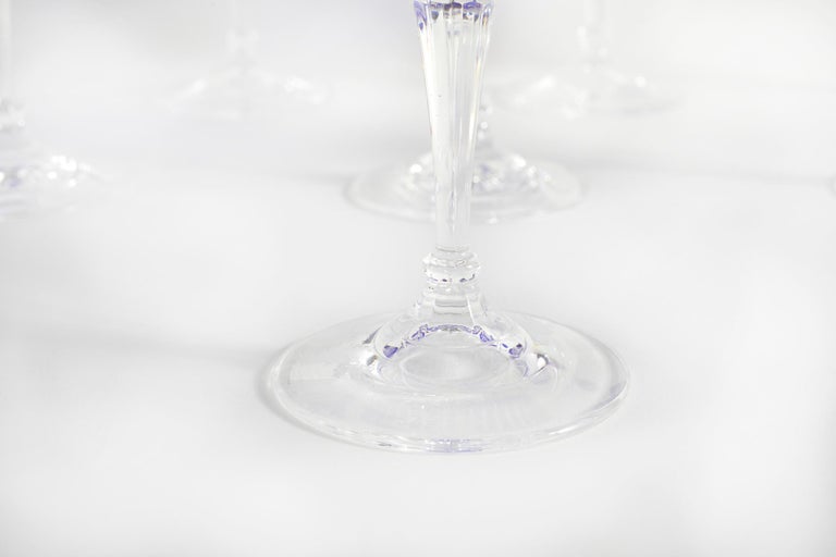 French Cut Crystal Barware Service for Eleven For Sale at 1stDibs