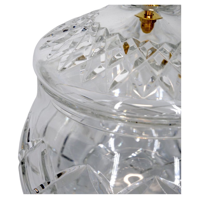 French Cut Crystal / Brass Covered Finial Serving Piece For Sale at 1stDibs