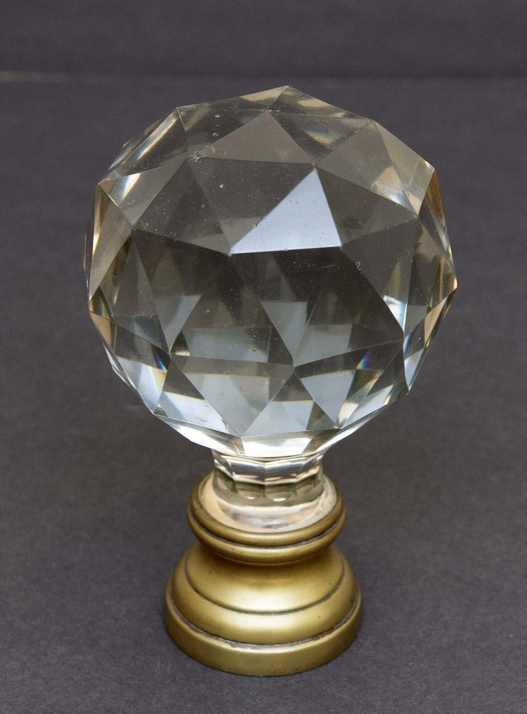 French Cut Crystal Newel Post Finial 19th Century For Sale at 1stDibs