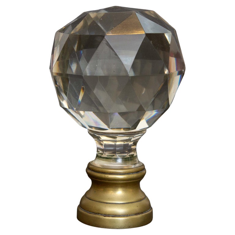 French Cut Crystal Newel Post Finial 19th Century For Sale at 1stDibs