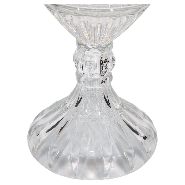 French Cut Crystal Tall Covered Decorative Piece / Urn For Sale at 1stDibs