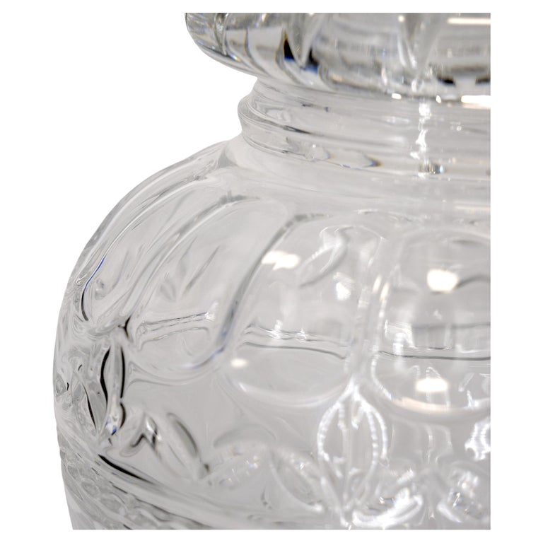French Cut Crystal Tall Covered Decorative Piece / Urn For Sale at 1stDibs