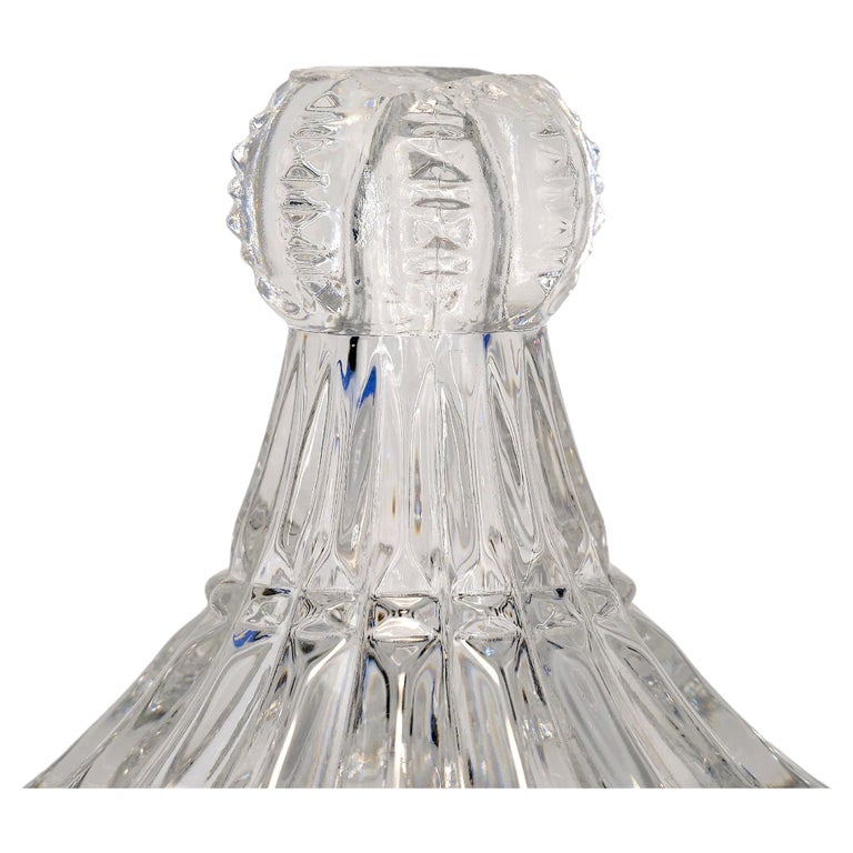 French Cut Crystal Tall Covered Decorative Piece / Urn For Sale at 1stDibs