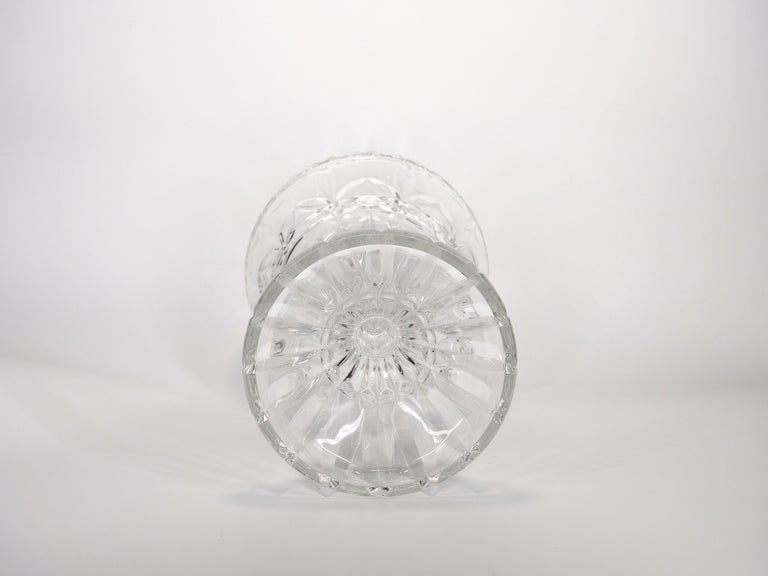 French Cut Crystal Tall Covered Decorative Piece / Urn For Sale at 1stDibs