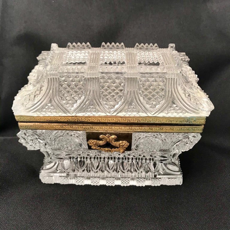 French Cut Lead Crystal Dresser Casket at 1stDibs
