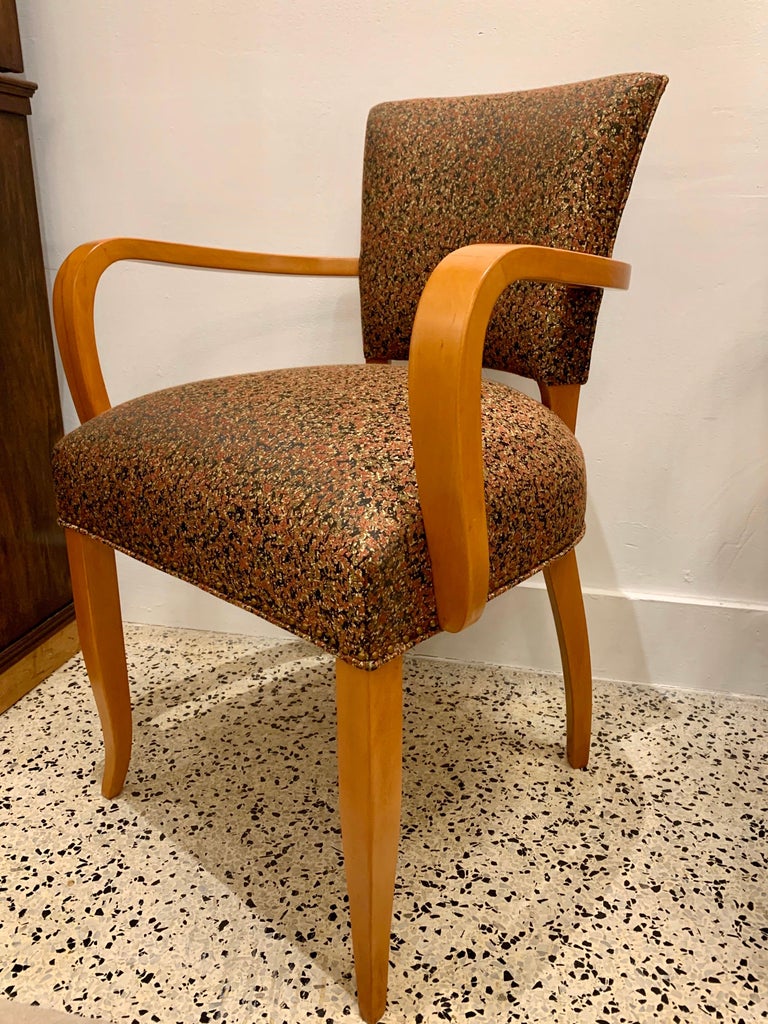 French Deco Bridge/ Side-Chairs with Arms, Pair For Sale at 1stDibs