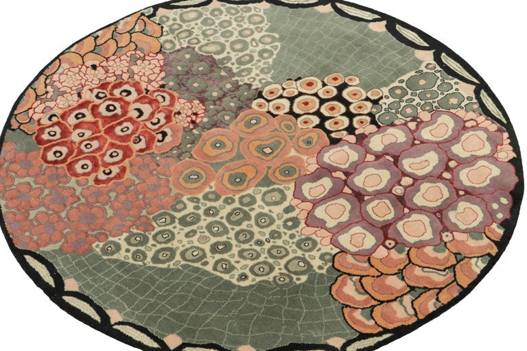 French Deco Style Circle Rug in Multicolor Abstract Patterns by Rug and ...