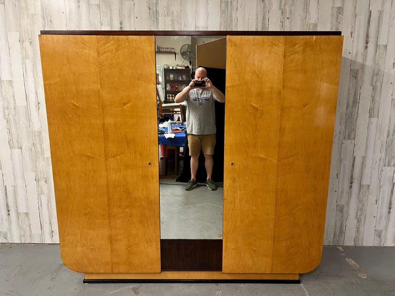 French Deco Sycamore Armoire For Sale at 1stDibs