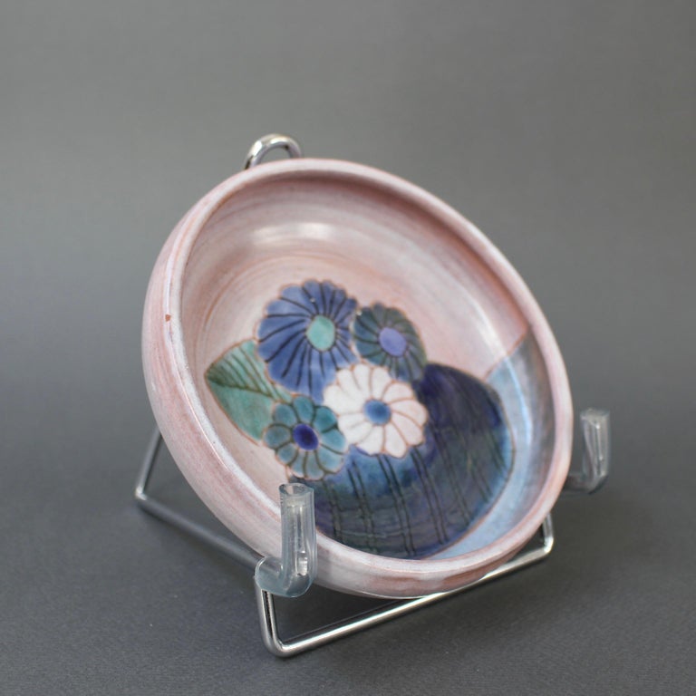 French Decorative Ceramic Bowl with Flowers Motif by the Frères ...