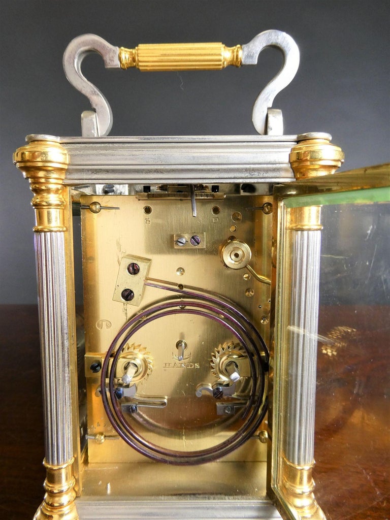 French Decorative Repeating Carriage Clock by Drocourt For Sale at 1stDibs