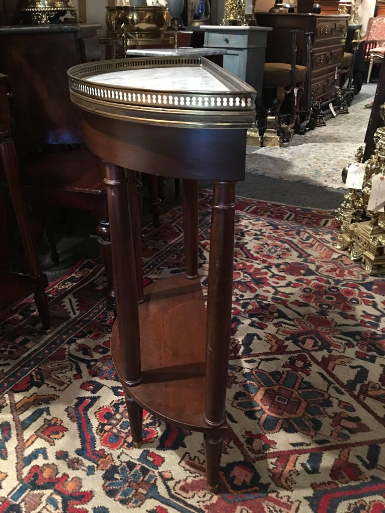French Demilune or Console Table with a Marble Top, 19th Century at 1stDibs