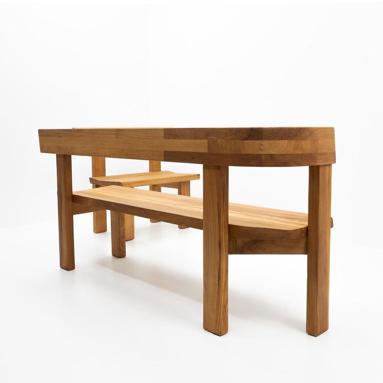 French Design, Pierre Chapo, S35 Corner Bench in French Elm, Set of Two ...