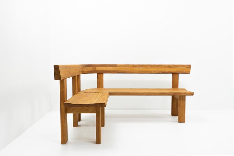 French Design, Pierre Chapo, S35 Corner Bench in French Elm, Set of Two ...