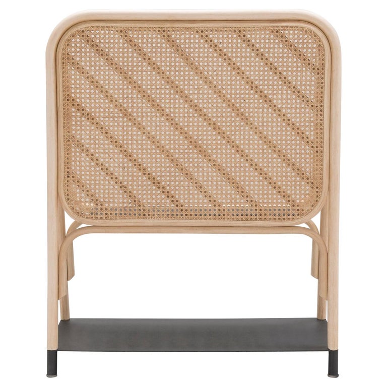 French Design Rattan Black Metal and Handbraided Wicker Cane Screen ...