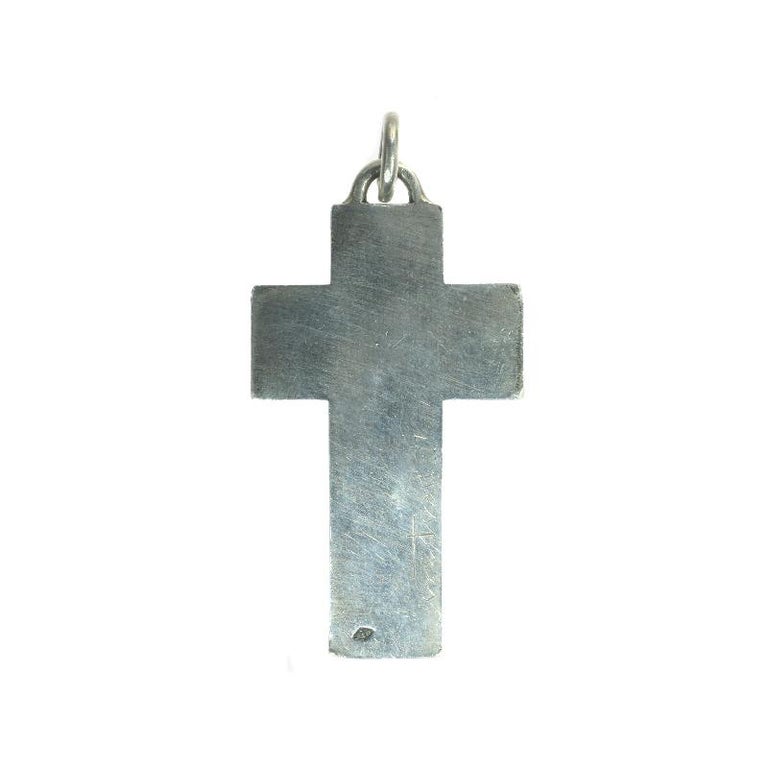 French Designer Jean Despres Geometric Motif Silver Latin Cross Pendant ...