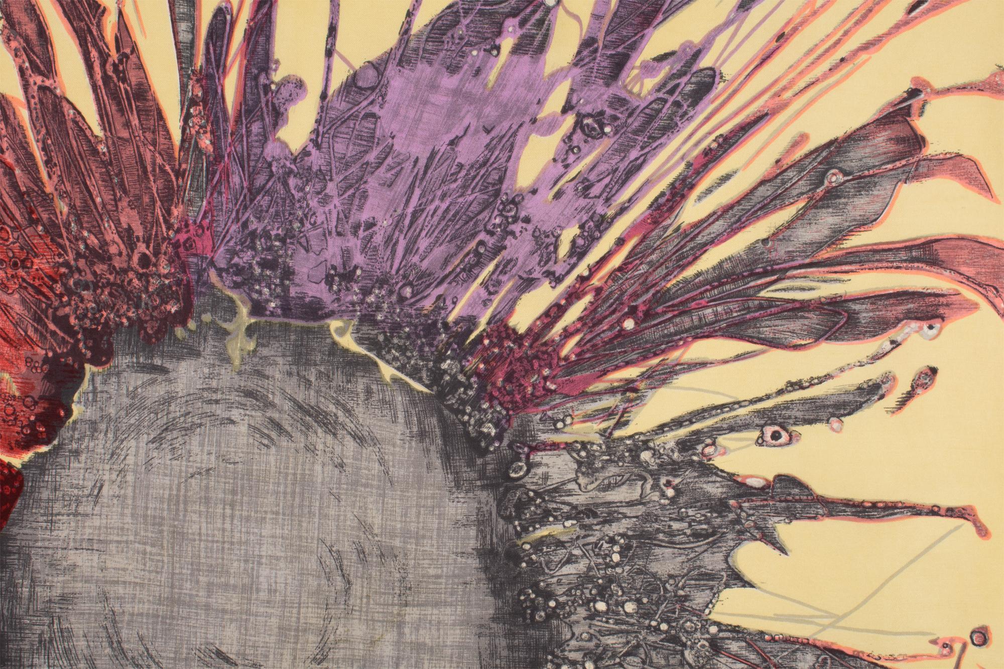 French Designer Maggy Rouff Silk Scarf Multicolor 1960s Floral Print ...