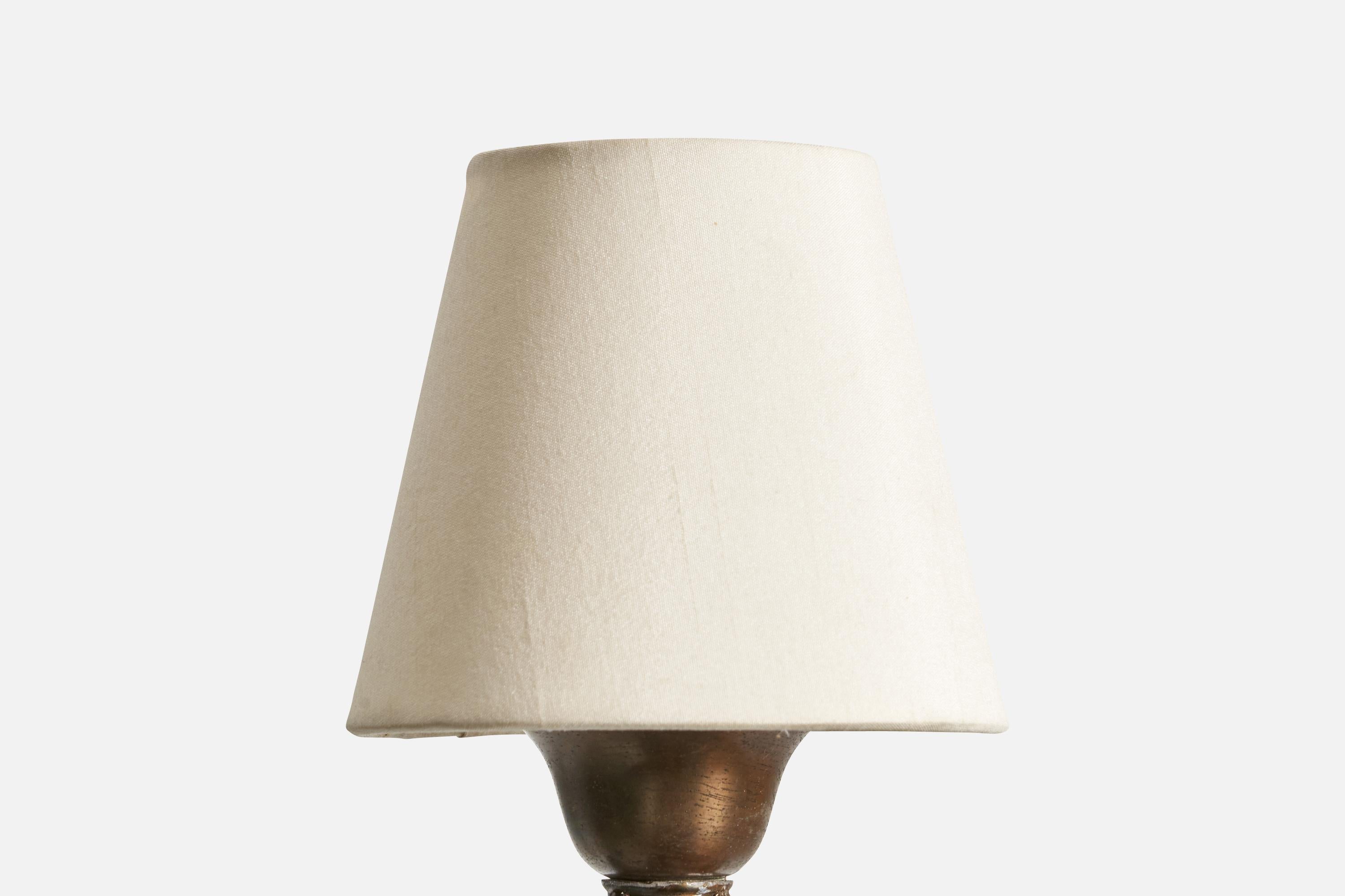 French Designer, Wall Light, Bronze, Fabric, France, 1920s For Sale at ...