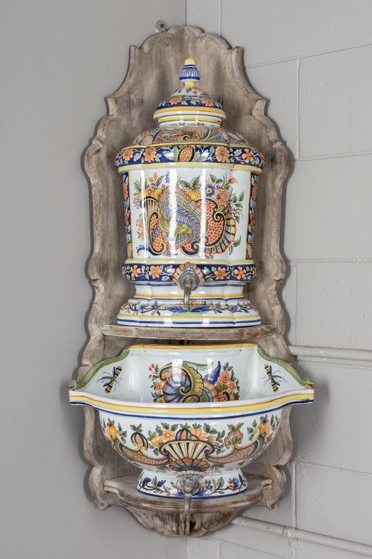 French Desvres Faience Lavabo For Sale at 1stDibs