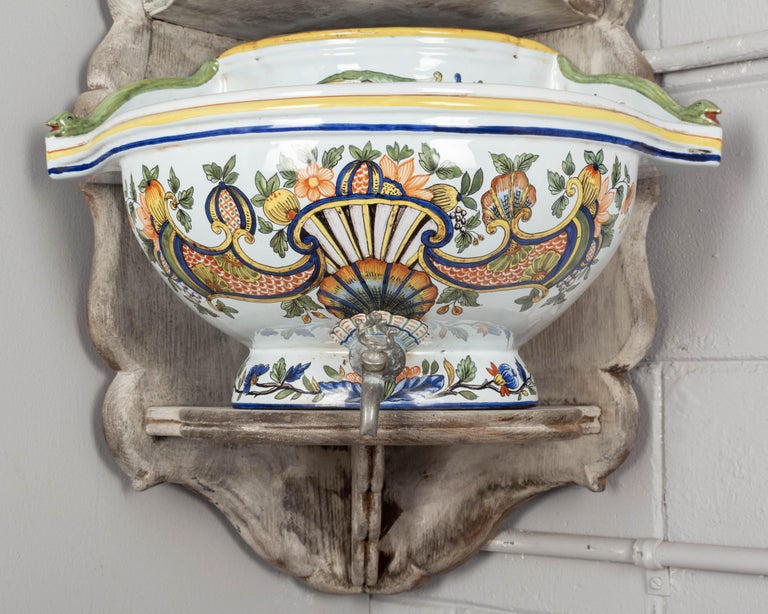 French Desvres Faience Lavabo For Sale at 1stDibs