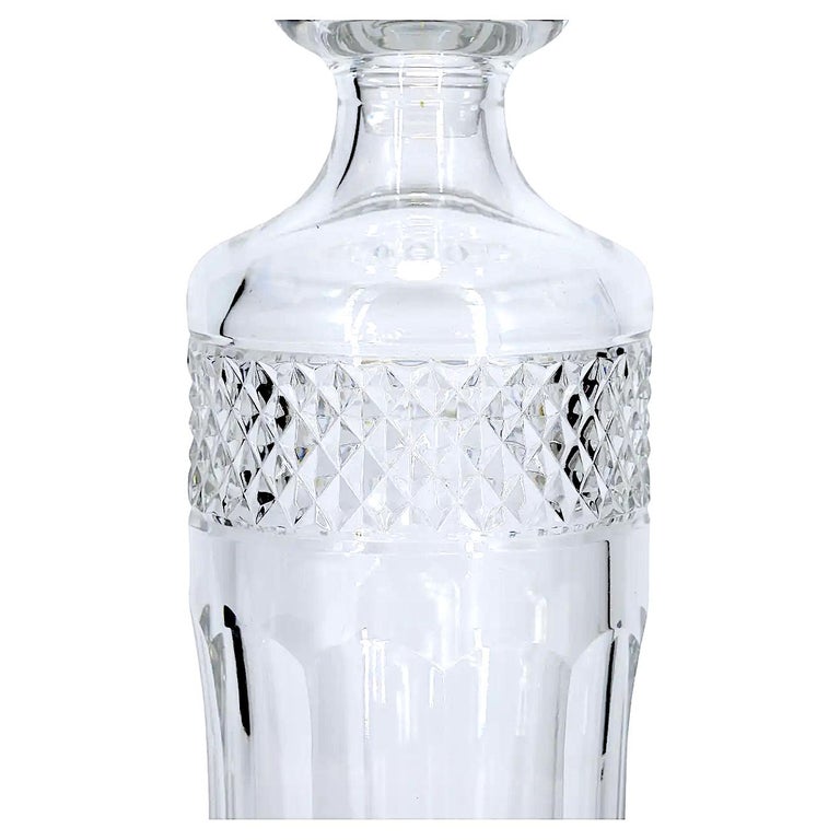 French Diamond Cut Crystal Barware Decanter For Sale at 1stDibs