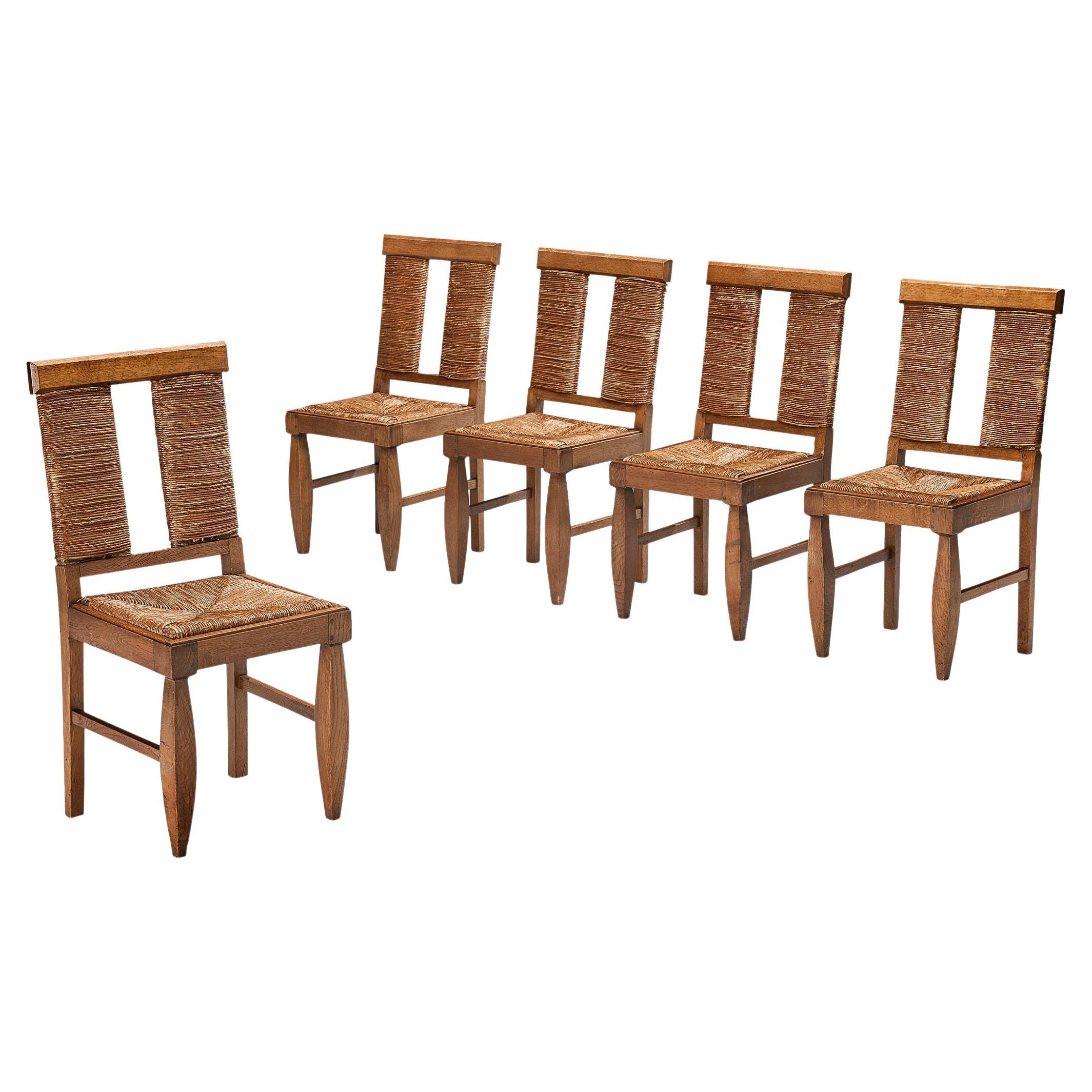 Artisan 'Neva' Dining Chairs in Oak and Leather at 1stDibs
