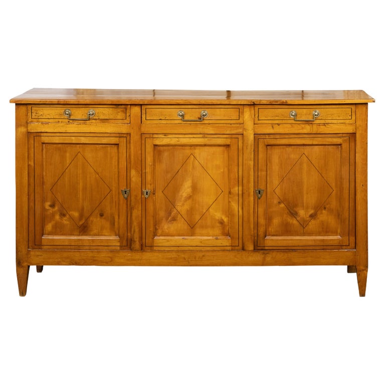French Directoire 19th Century Walnut Enfilade with Cross Banded ...