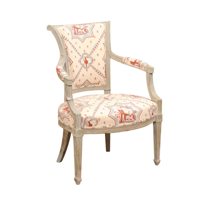 French Directoire Period Late 18th Century Armchair with Out-Scrolling ...