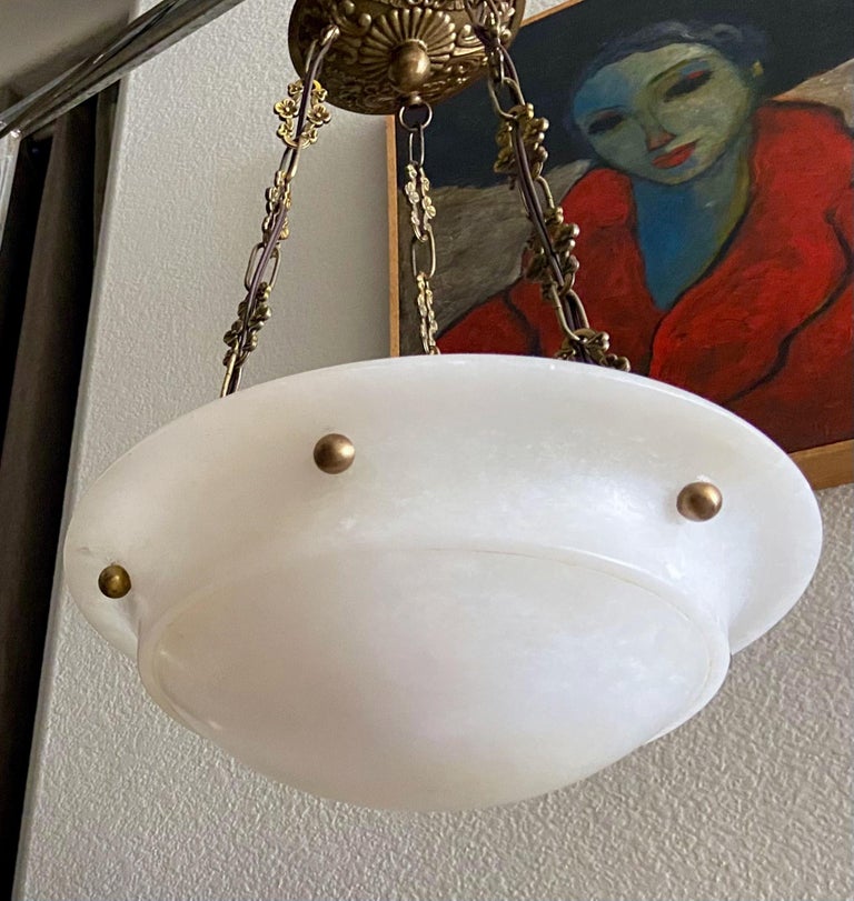 French Directoire Style Alabaster Pendant Light For Sale at 1stDibs
