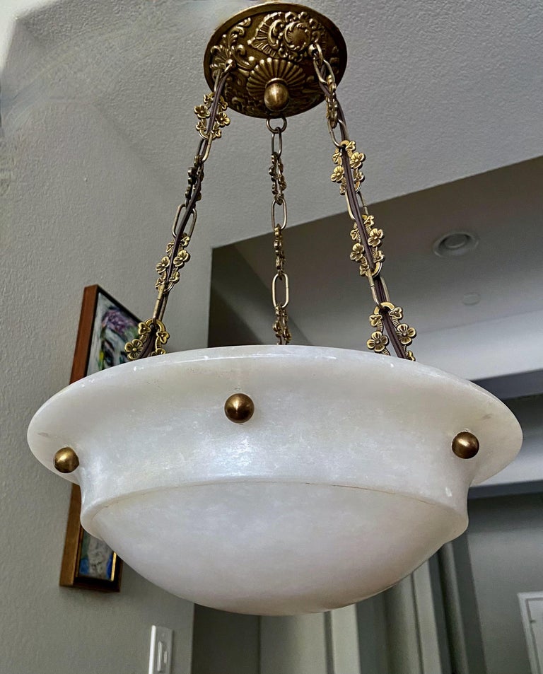 French Directoire Style Alabaster Pendant Light For Sale at 1stDibs
