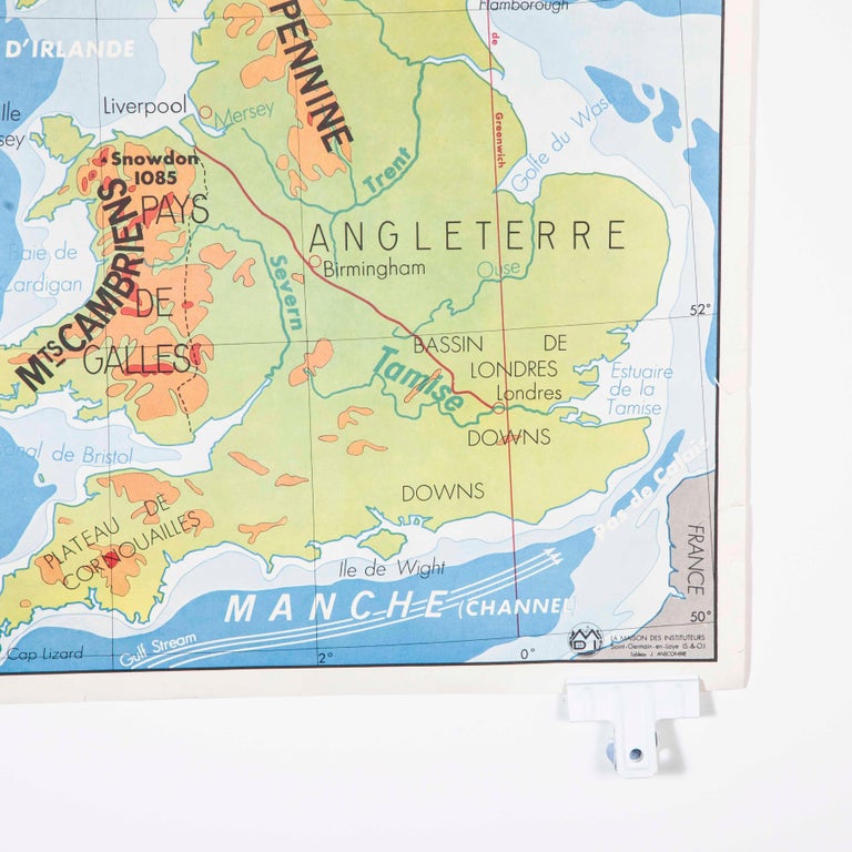 French Double Sided Educational School Poster of the Physical Geography ...
