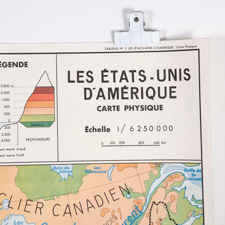 French Double Sided Educational School Poster of the Physical Geography ...
