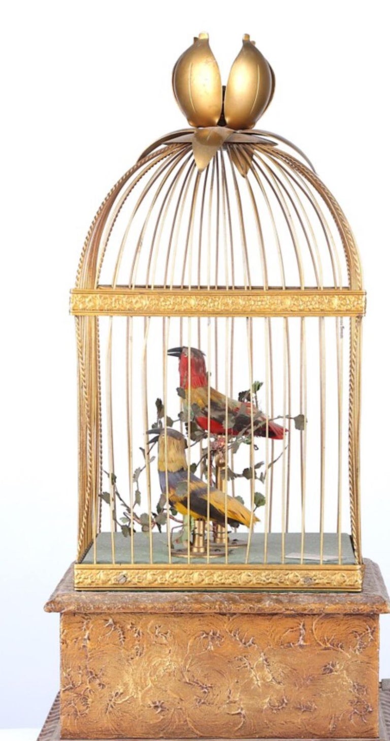 19th Century French Double Singing Automaton Singing Birds in Cage at ...