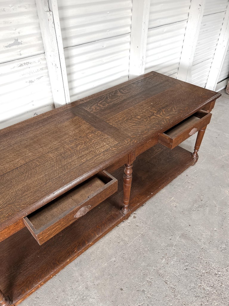 French Draper's Table with Turned Legs For Sale at 1stDibs